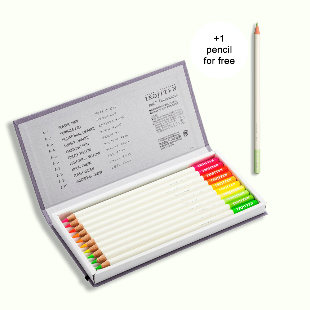 Tombow IROJITEN kleurpotloden set (Vol. 7 / Fluorescence) – 10 stuks ...